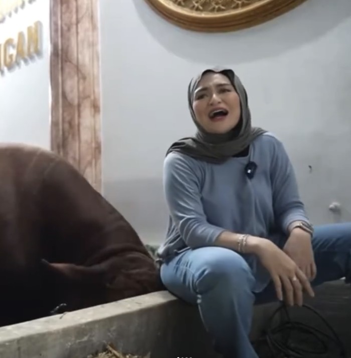 7 Potret Artis Bersama Sapi Kurban 1 Ton yang Disembelih