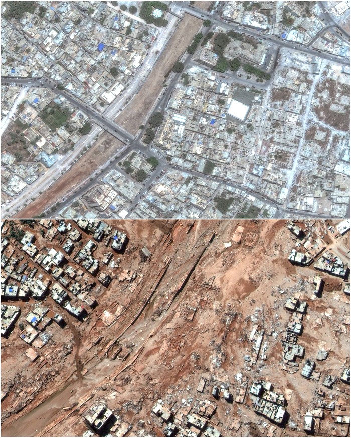 Foto Satelit Ungkap Kondisi Before-After Banjir Terjang Libya