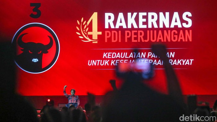 Momen Megawati-Jokowi-Ganjar Pidato di Rakernas IV PDIP