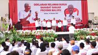Relawan Buruh Maluku Deklarasi Dukung Ganjar Pranowo di Pilpres 2024
