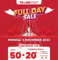 Transmart Full Day Sale Hadir Lagi! Banjir Diskon 50% + 20%