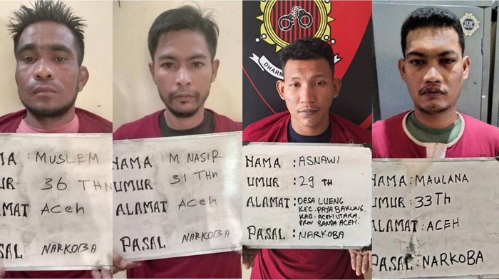 Tampang 4 Tahanan Narkoba yang Kabur dari Polda Lampung Tampang 4 Tahanan Narkoba yang Kabur dari Polda Lampung