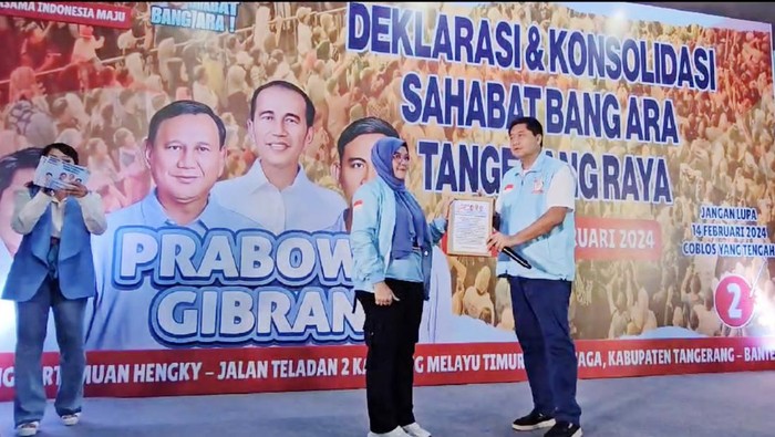 Kala Bang Ara Bakar Semangat Relawan, Deklarasi Prabowo-Gibran Satu Putaran