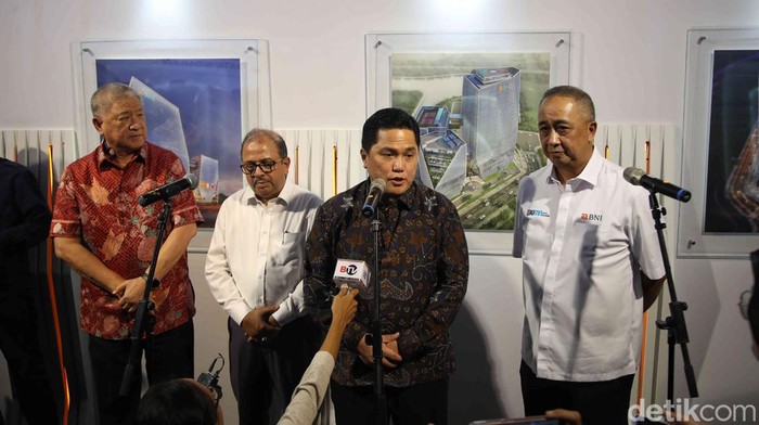 Momen Erick Thohir Groundbreaking Gedung BNI di PIK 2