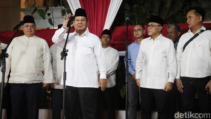 Semringah Prabowo saat Pidato Kemenangan Pilpres 2024