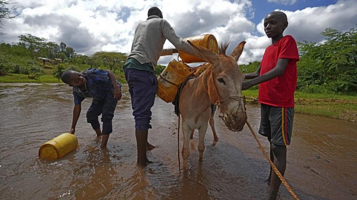 Warga Kenya Bangun Bendungan Pasir untuk Selamat dari Kekeringan Warga Kenya Bangun Bendungan Pasir untuk Selamat dari Kekeringan