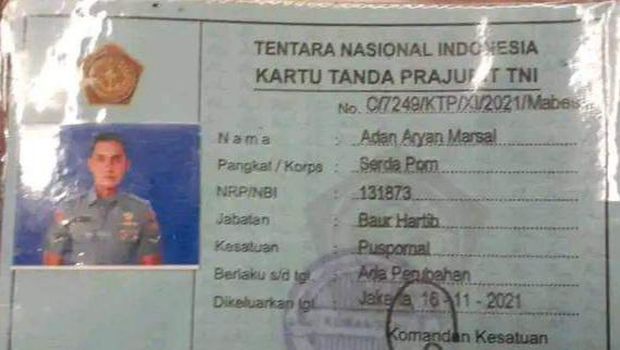 Tampang Serda Adan Pembunuh Eks Casis Bintara TNI AL di Nias Tampang Serda Adan Pembunuh Eks Casis Bintara TNI AL di Nias