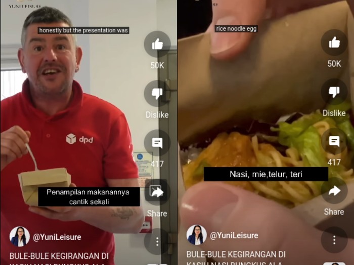 Cicip Nasi Bungkus Pertama Kali, Bule Ini Kegirangan! Cicip Nasi Bungkus Pertama Kali, Bule Ini Kegirangan!