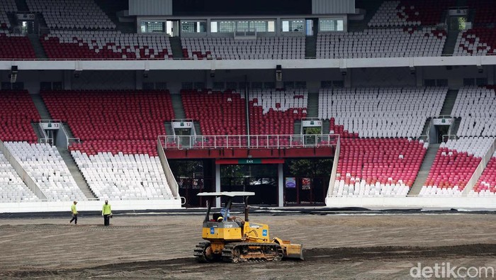Melihat Progres Revitalisasi Rumput Stadion GBK