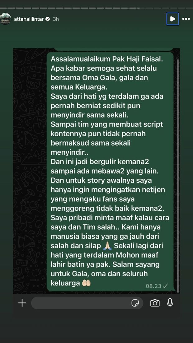 Atta Halilintar Hubungi Ayah Fuji, Minta Maaf soal Konten Jangan Ya Dek Atta Halilintar Hubungi Ayah Fuji, Minta Maaf soal Konten Jangan Ya Dek