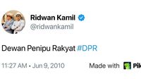 Tweet Lawas Ridwan Kamil Soal 'Dewan Penipu Rakyat' Mencuat Lagi