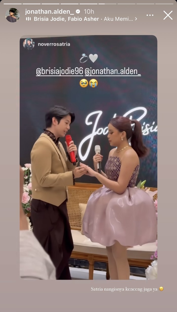 7 Momen Brisia Jodie Terima Lamaran Jonathan Alden