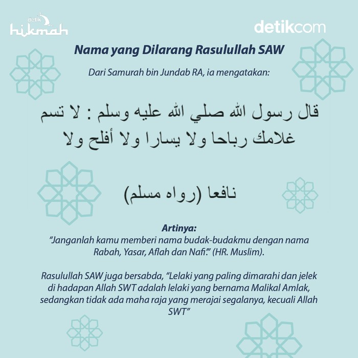 Deretan Nama Bayi yang Dilarang Rasulullah SAW