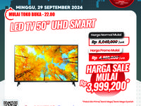 Smart LED TV 50 UHD Diskon Besar-besaran di Transmart Full Day Sale