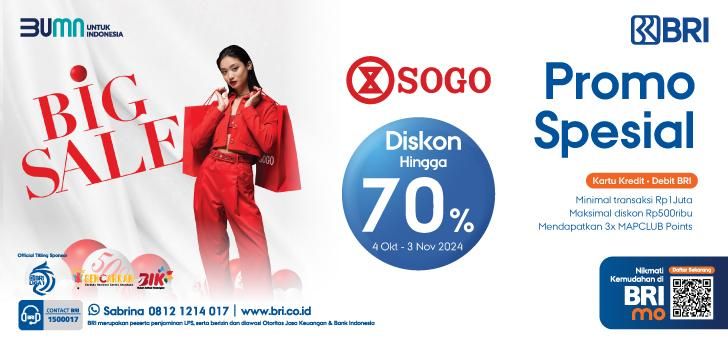 Borong Produk Fashion-Makeup di SOGO, Ada Promo hingga 70% dari BRI!