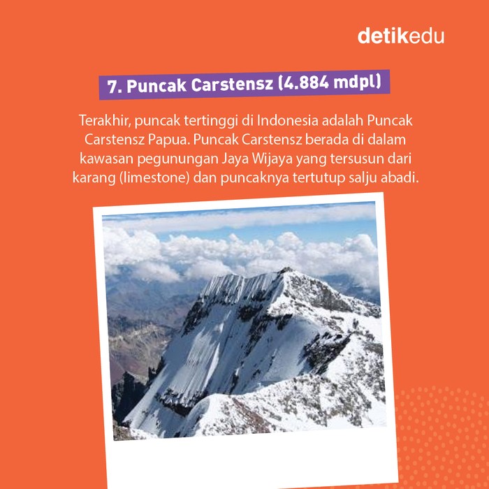 Infografis: 7 Puncak Tertinggi di Indonesia 'The Seven Summits', Ada Carstensz