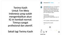 Akun Instagram Ridwan Kamil Kembali Pulih Usai Diretas