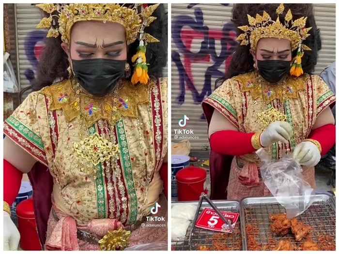 Kocak! 10 Penjual Makanan Ini Cosplay Jadi Power Rangers dan Kuntilanak