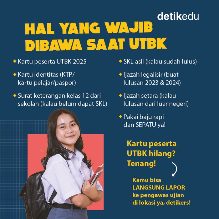 Infografis: Ini Hal yang Harus Dibawa dan Dilarang Saat UTBK SNBT 2025!