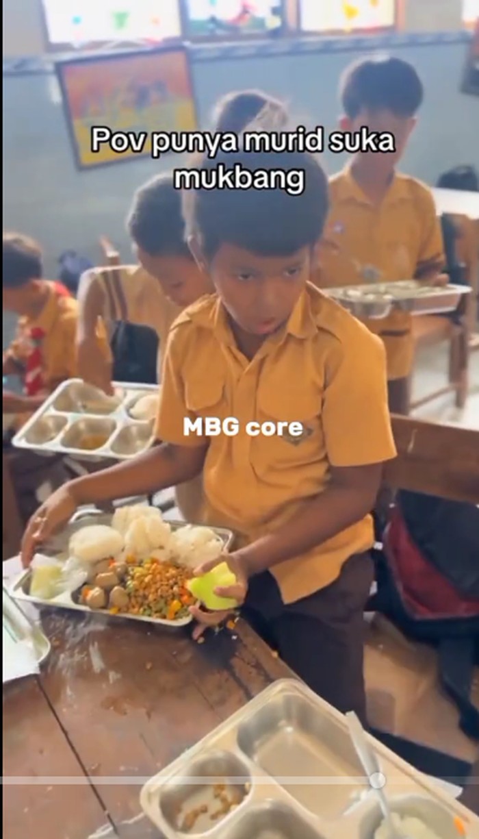 'MBG Core' di TikTok Ini Tunjukkan Momen Kocak Murid Makan MBG