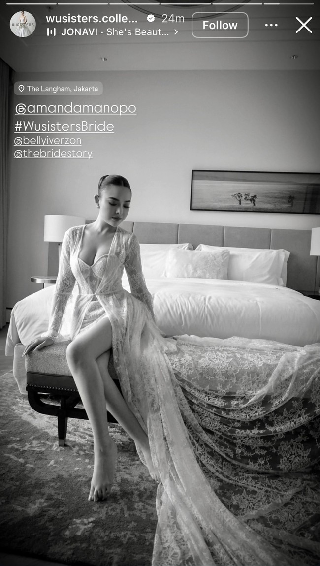 7 Pesona Amanda Manopo Kenakan Bridal Robe Menerawang, Cantik nan Seksi
