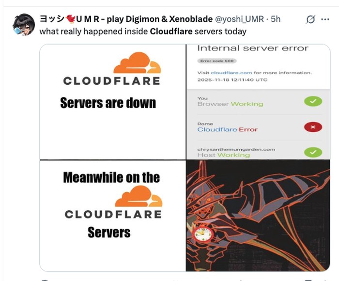 Cloudflare Down Bikin Internet Kacau, Meme Kocak Jadi Pelampiasan Netizen