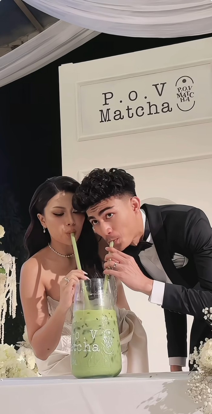 Resmi Menikah, Hanum Mega Langsung Racik Matcha di Pesta