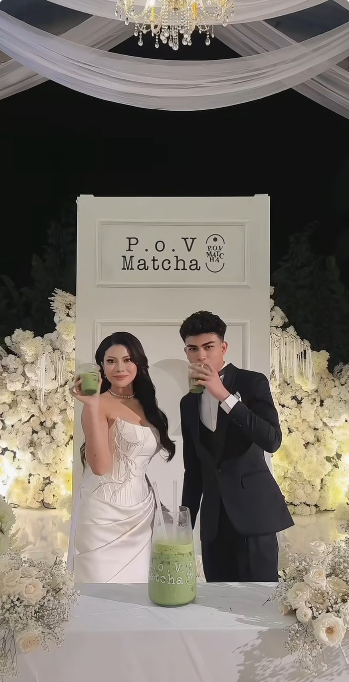 Resmi Menikah, Hanum Mega Langsung Racik Matcha di Pesta