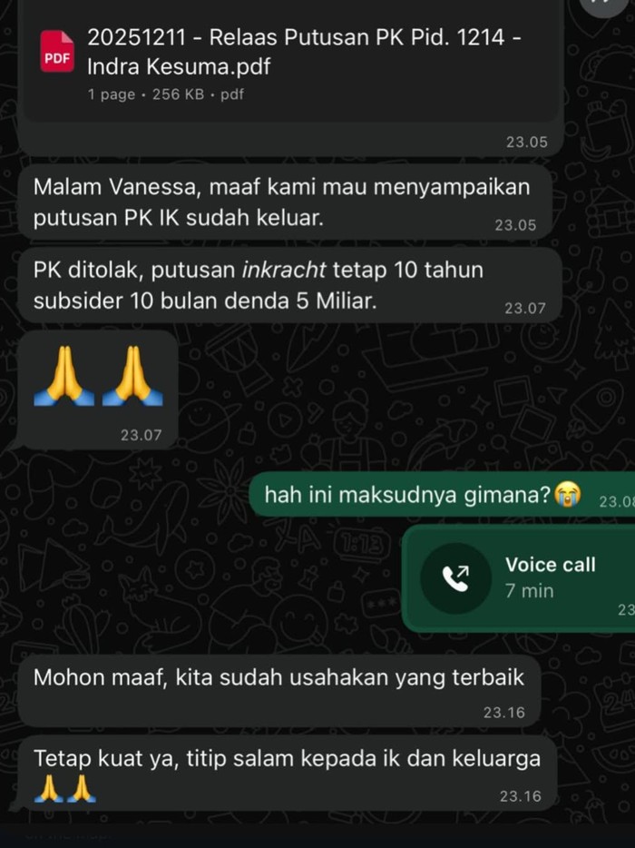 Tangis Vanessa Khong Pecah, Indra Kenz Tetap Dihukum 10 Tahun Penjara ...