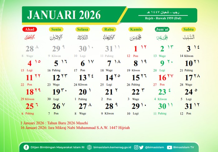 Link Download Kalender Hijriah Indonesia 2026 Resmi Kemenag, Cek di Sini