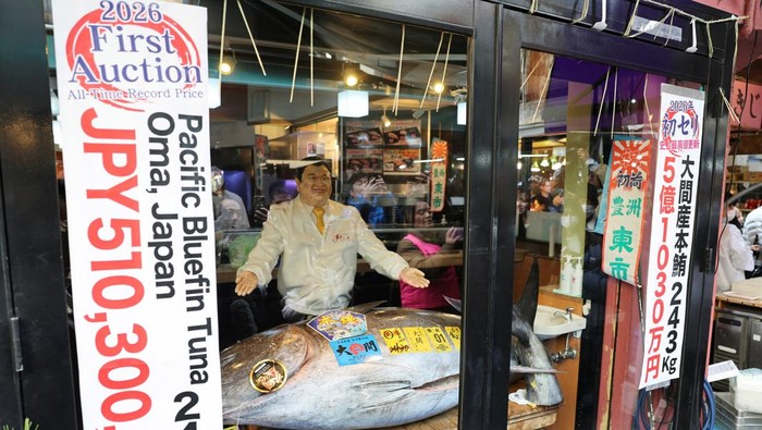 Tuna Sirip Biru Cetak Rekor Harga di Lelang Awal Tahun Tokyo