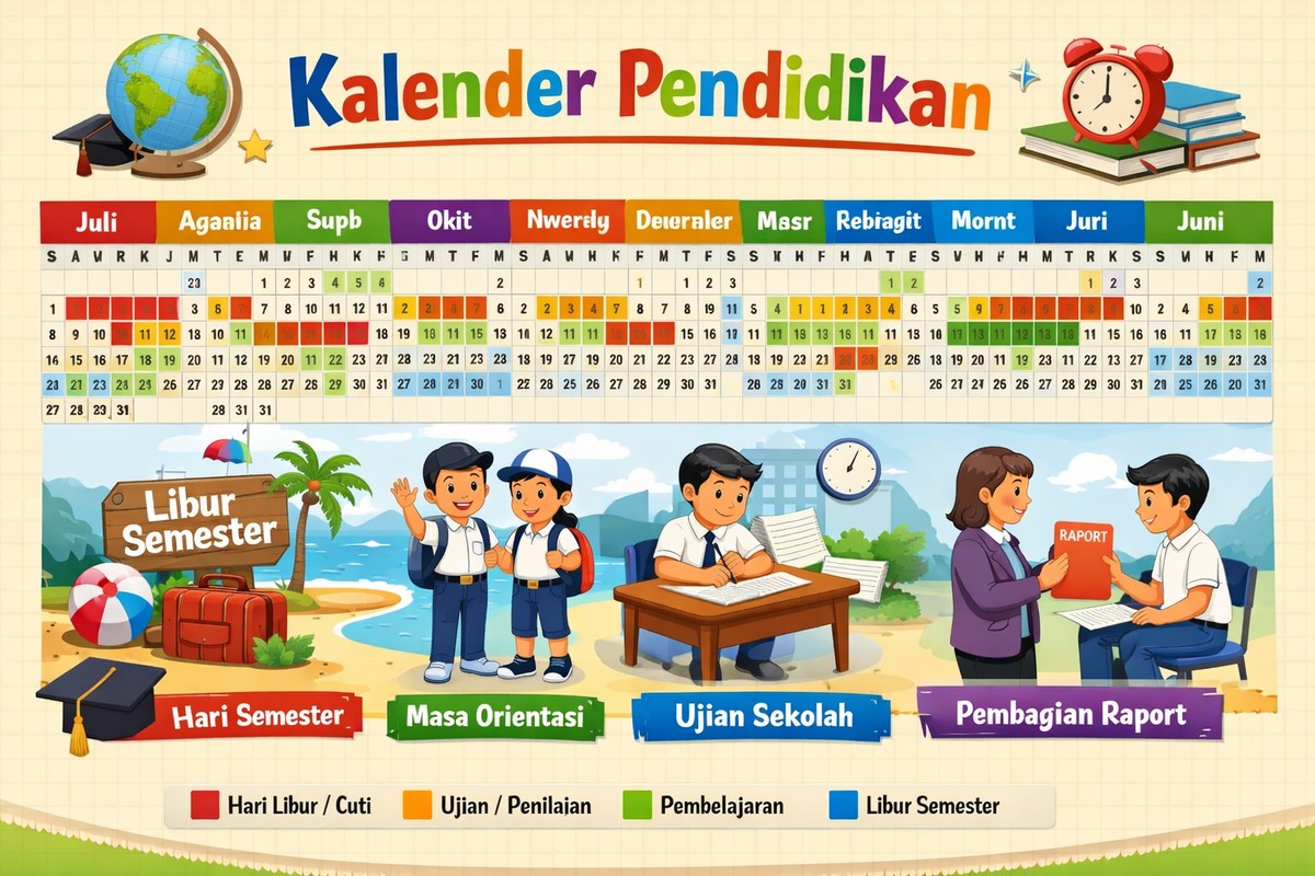Panduan Kalender Pendidikan Bali 2025/2026 Semester Genap untuk Siswa ...