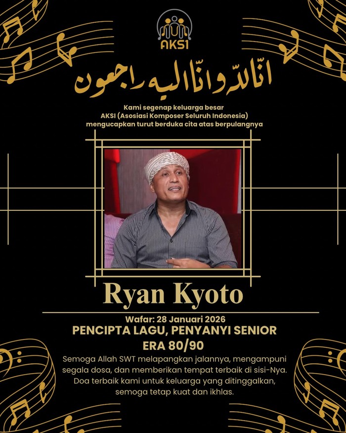 Pencipta Lagu Cinta Jangan Kau Pergi, Ryan Kyoto Meninggal Dunia