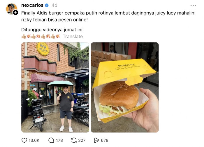 Aldi's Burger Viral! Ini Kata Artis soal 'Rotinya Lembut Dagingnya ...