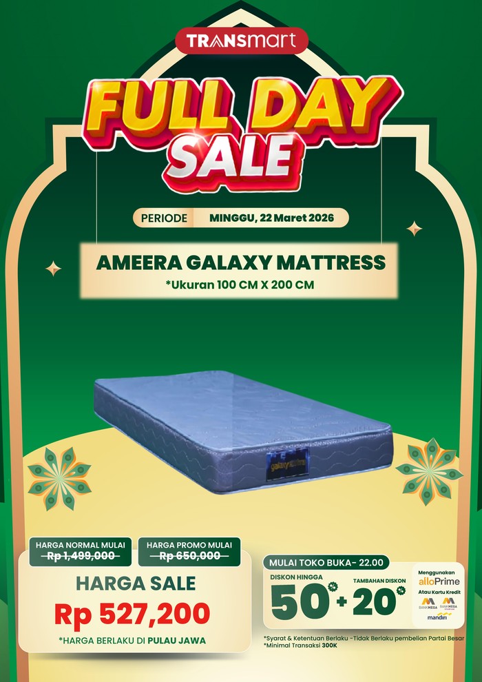 Berkah Lebaran! Beli Kasur di Transmart Full Day Sale Kini Rp 500 Ribuan