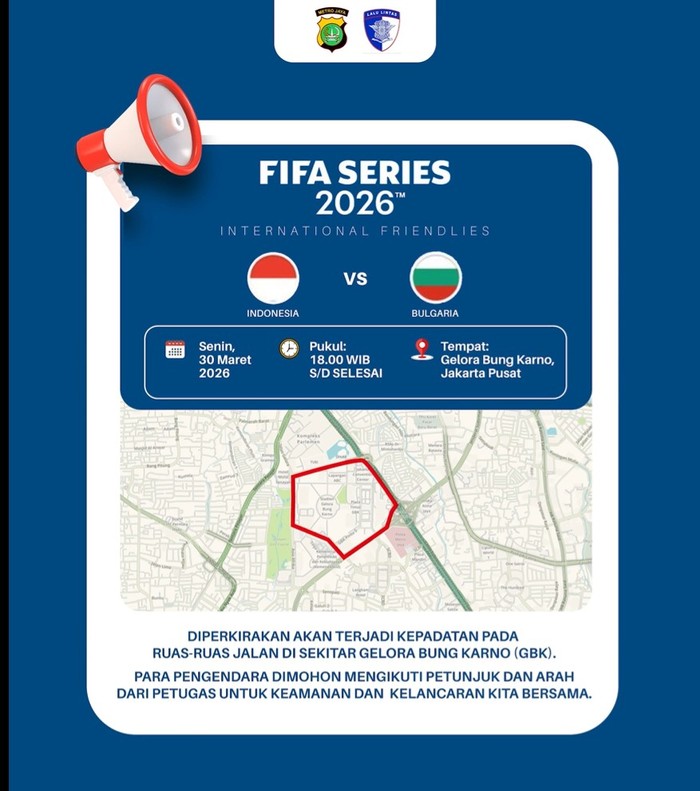 Ada Laga Indonesia Vs Bulgaria, Warga Diminta Antisipasi Macet di ...