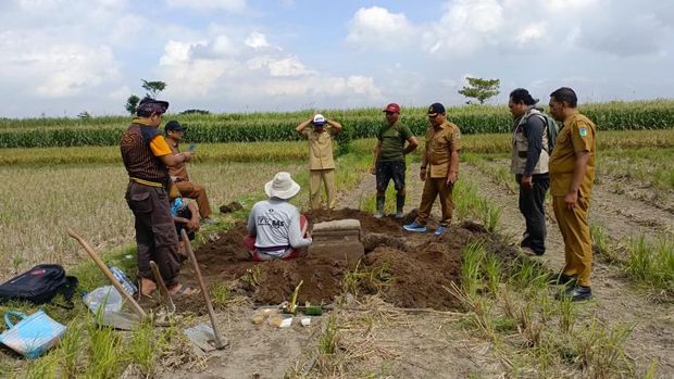 Artefak Berharga Ditemukan di Sawah, Diduga Yoni tapi Kondisinya Tak ...
