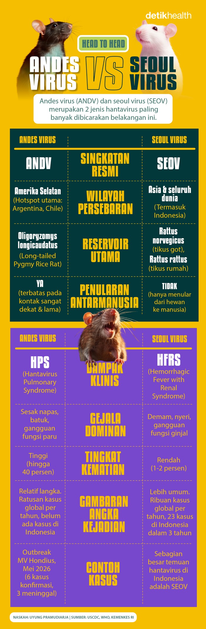 Infografis: Andes Virus Vs Seoul Virus, Hantavirus Paling Banyak ...