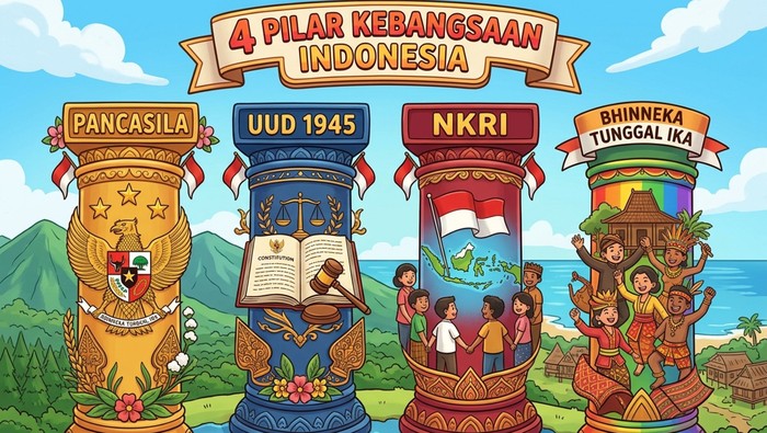 4 Pilar Kebangsaan Indonesia Menurut MPR RI: Pengertian, Isi, dan ...