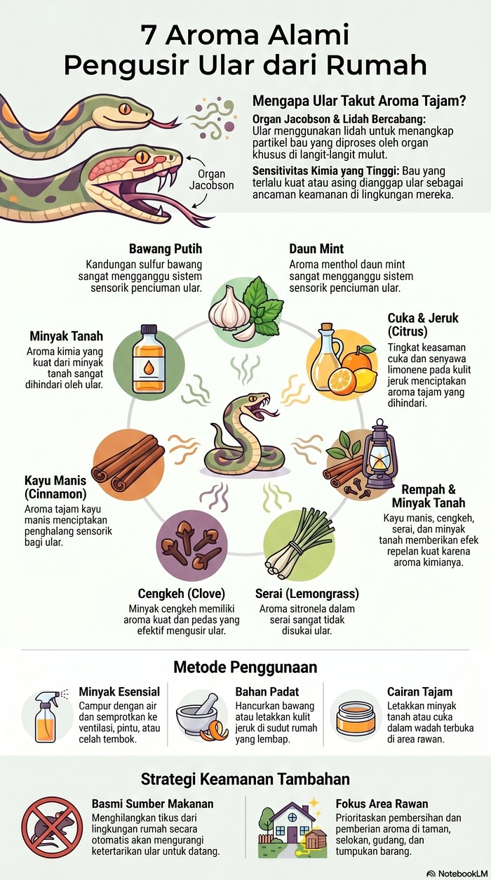 Infografis: 7 Aroma Pengusir Ular Cegah Masuk ke Dalam Rumah