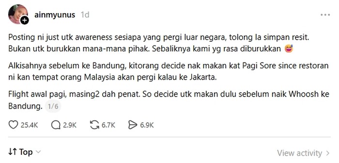 RM Pagi Sore Minta Maaf Usai Sebut Turis Malaysia Tak Bayar Rp 900 Ribu