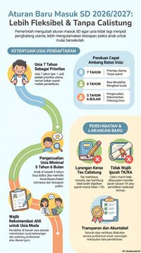 Infografis: Aturan Baru Masuk SD 2026, Ini Syaratnya