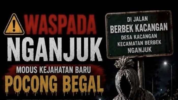 Viral Poster 'Waspada Teror Pocong' di Nganjuk, Begini Kata Polisi