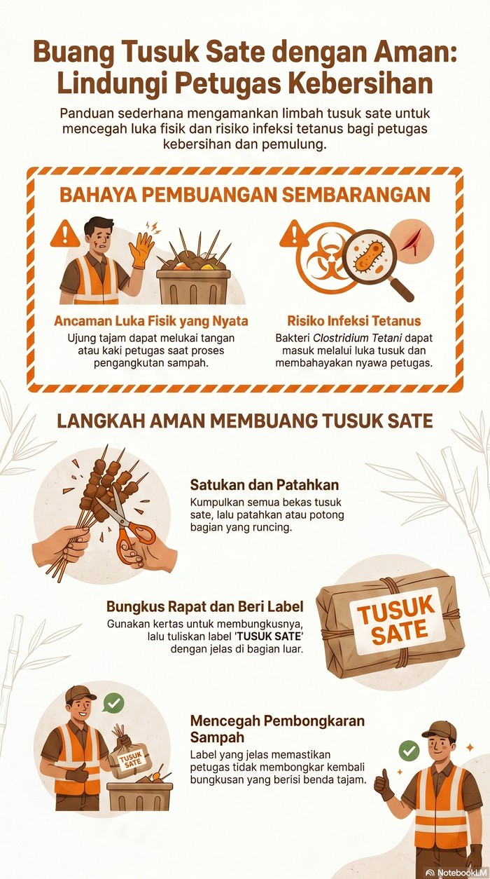 Infografis Idul Adha 2026: Cara Aman Buang Limbah Tusuk Sate