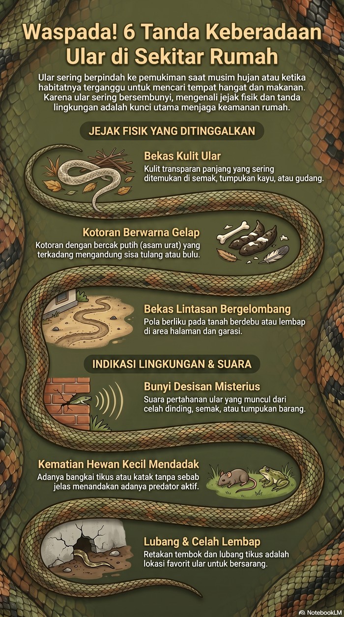 Infografis: Tanda-tanda Keberadaan Ular di Dalam Rumah