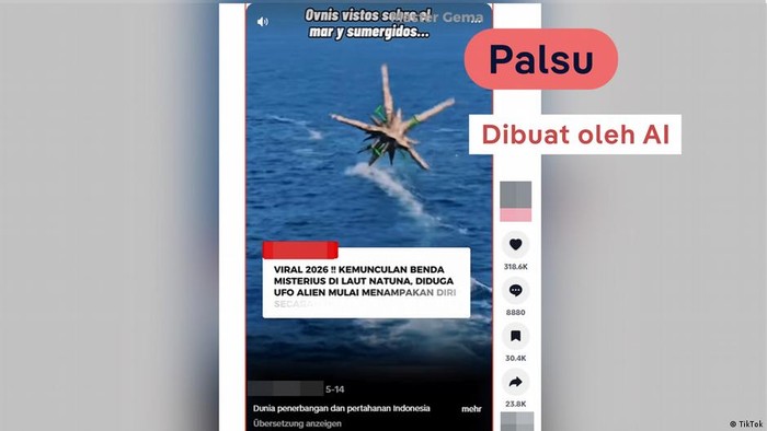 Cek Fakta: Video UFO Muncul di Laut Natuna, Buatan AI atau Asli?
