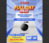 Mesin Cuci Sharp Front Load Diskon Besar di Transmart Full Day Sale