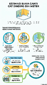 Infografis: Estimasi Biaya Ganti Cat Dinding Ukuran 3x4 Meter