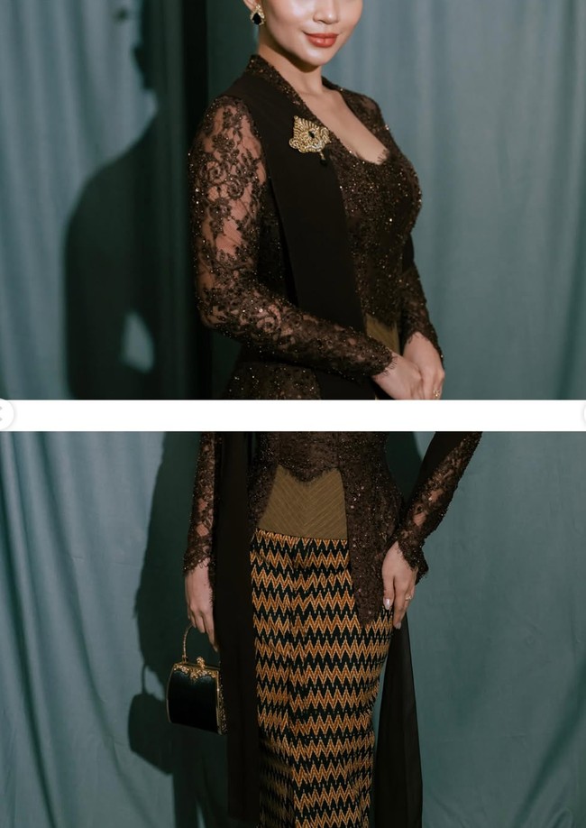 Pesona Ariel Tatum Padukan Kebaya Kutu Baru dan Kain dari Tahun 1965