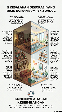 Infografis: 5 Dekorasi Rumah yang Bikin Ruangan Terlihat Sumpek dan Jadul